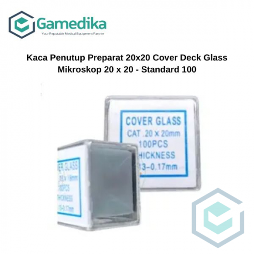 Detil produk Kaca Penutup Preparat 20x20 Cover Deck Glass Mikroskop 20 ...